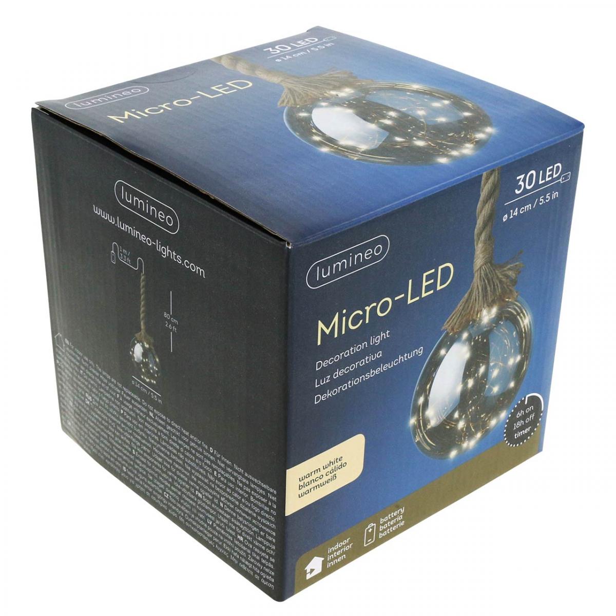 Floristik24.lt LED rutulinis kambarinis šviesos rutulys su virve Ø14cm ...